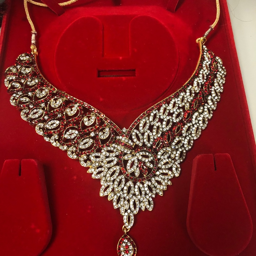 Indian Bollywood Pakistani Bridal Jewelry Set Gem